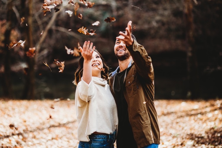 Outdoor Fall Engagement Photos